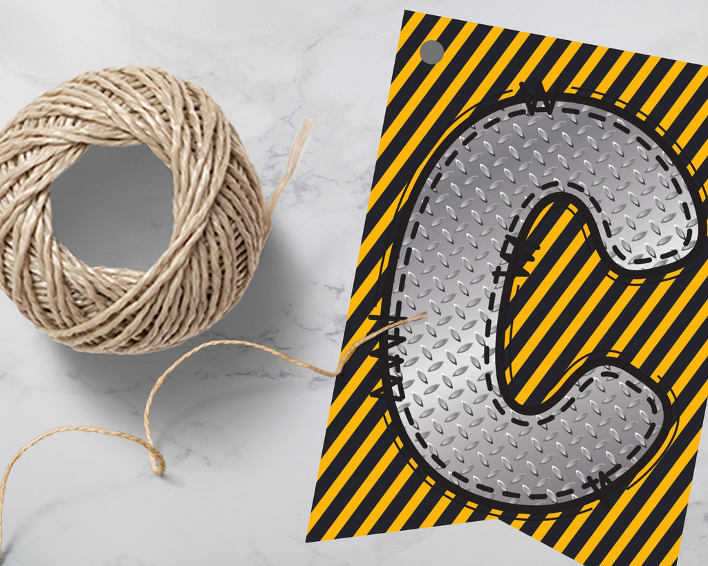 Construction Pennant Banner Alphabet Set | A–Z Letters & 0–9 Numbers ...