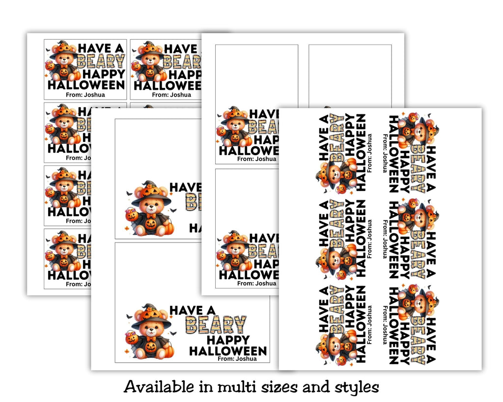 Beary Happy Halloween Canva Template Bag Topper Printable – DIY Party Mom