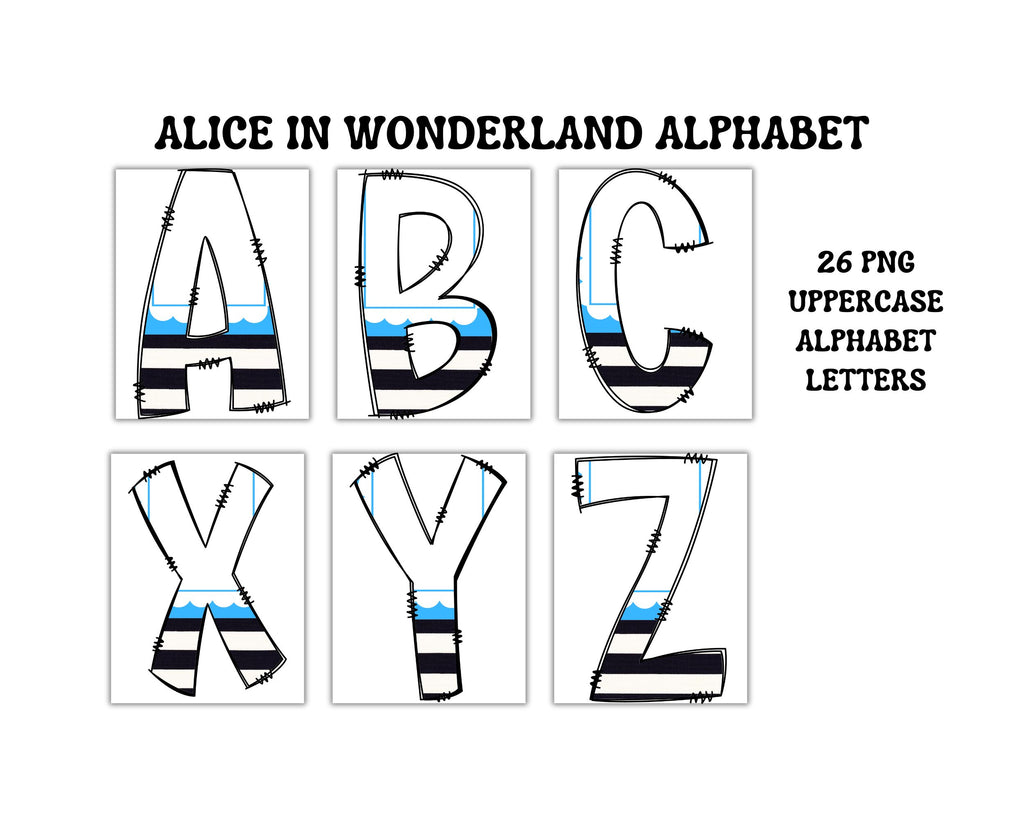 Alice in Wonderland Alphabet Clipart Set of 6 English Letters – DIY ...