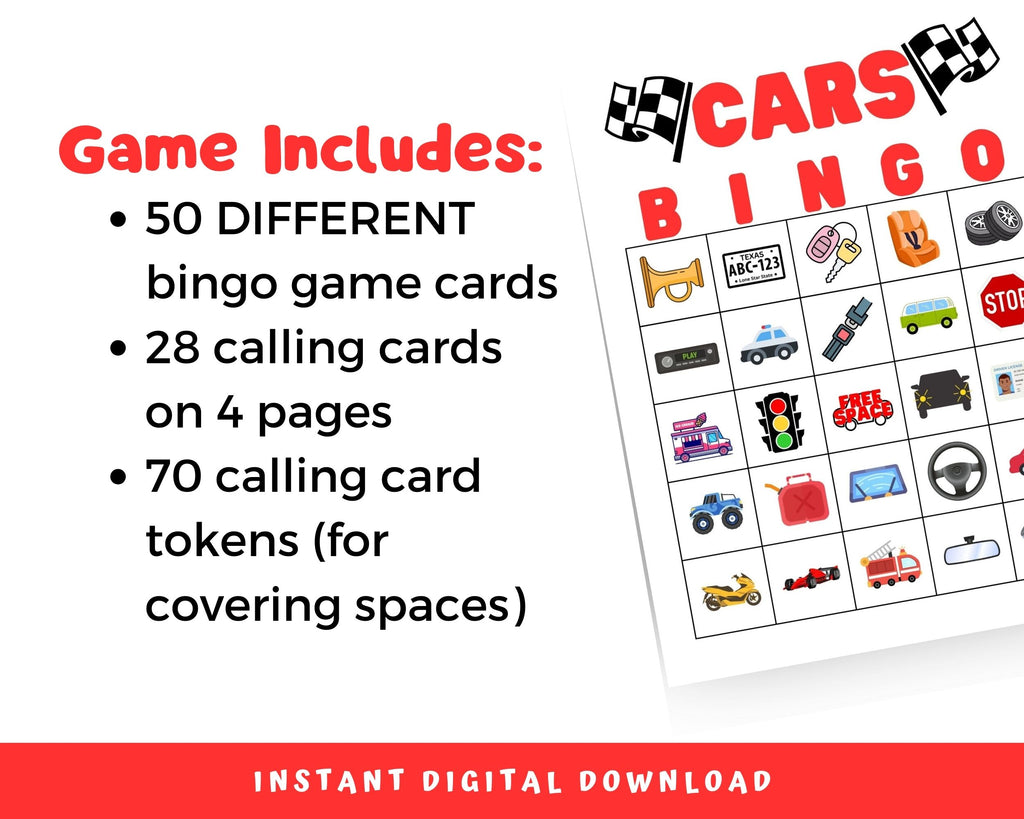 Car Bingo Game Printable – DIY Party Mom
