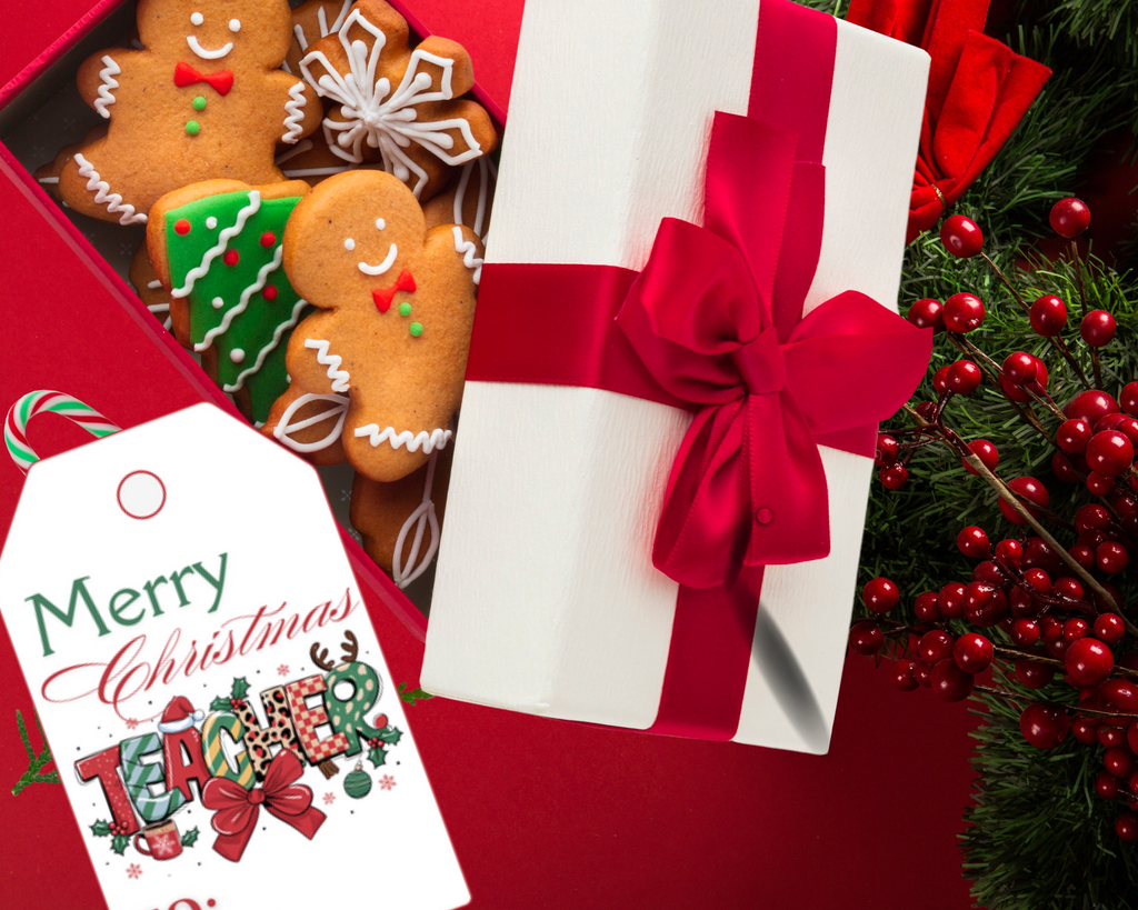 Merry Christmas Teacher Gift Tags Printable – DIY Party Mom