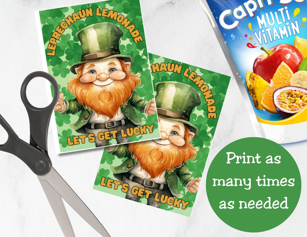 Leprechaun Lemonade Label Printable – DIY Party Mom