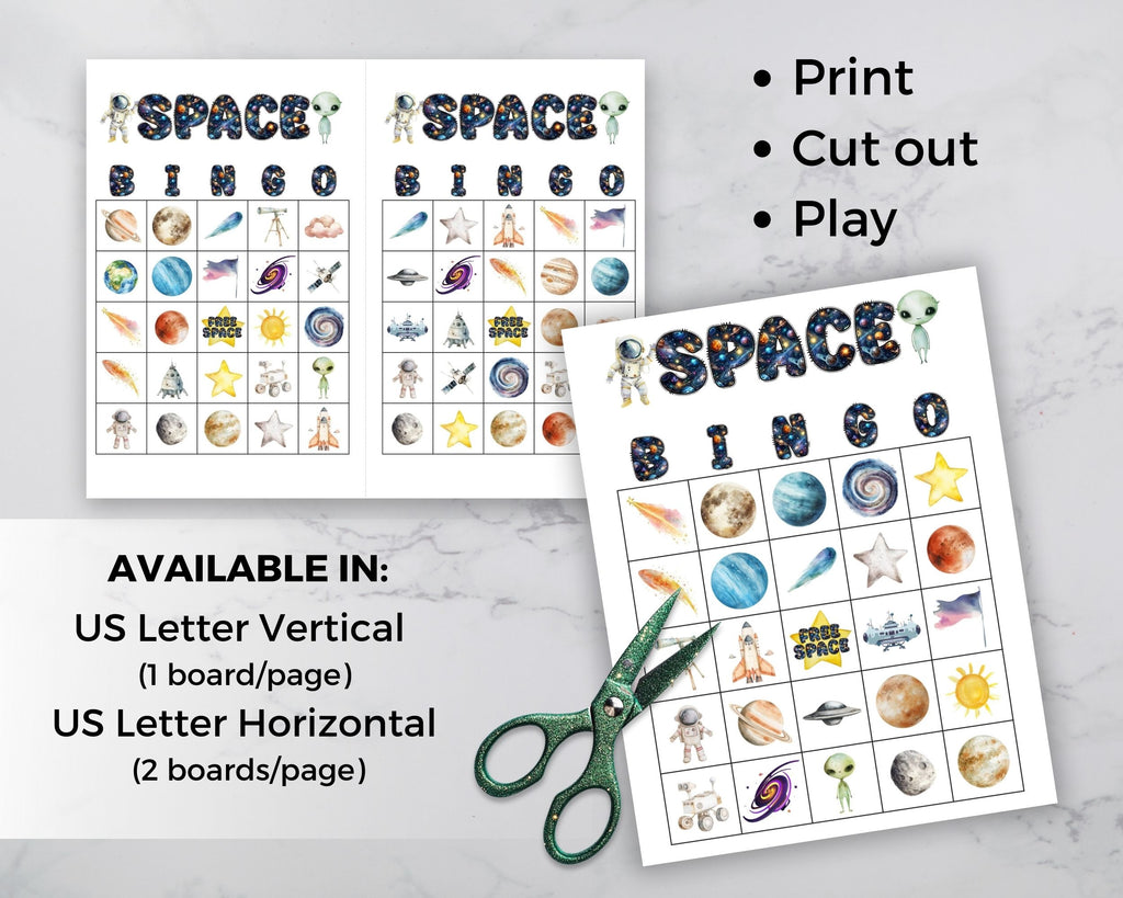 Outer space Printable Bingo Game – DIY Party Mom