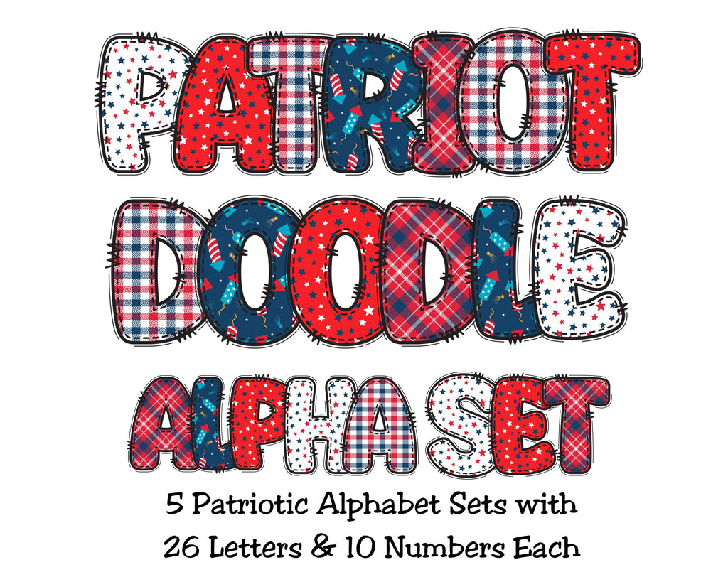 Patriotic Alphabet Clipart Sets – DIY Party Mom