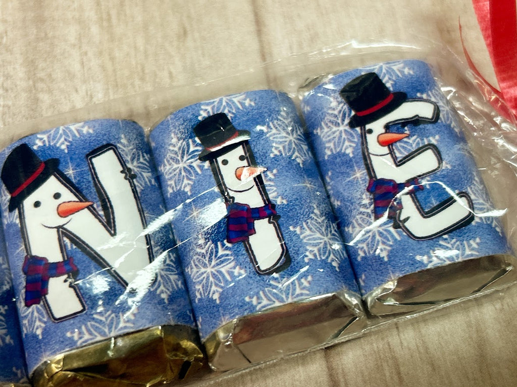 Christmas Snowman Hershey Candy Bar Wrapper Stocking Stuffer Printable ...