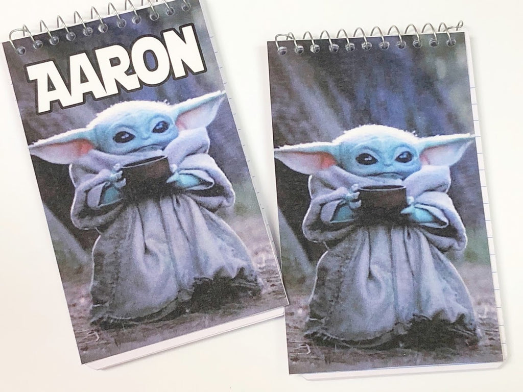 Baby Yoda Personalized Notebook – DIY Party Mom