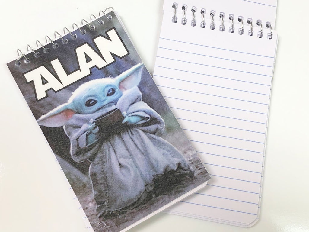 Baby Yoda Personalized Notebook – DIY Party Mom