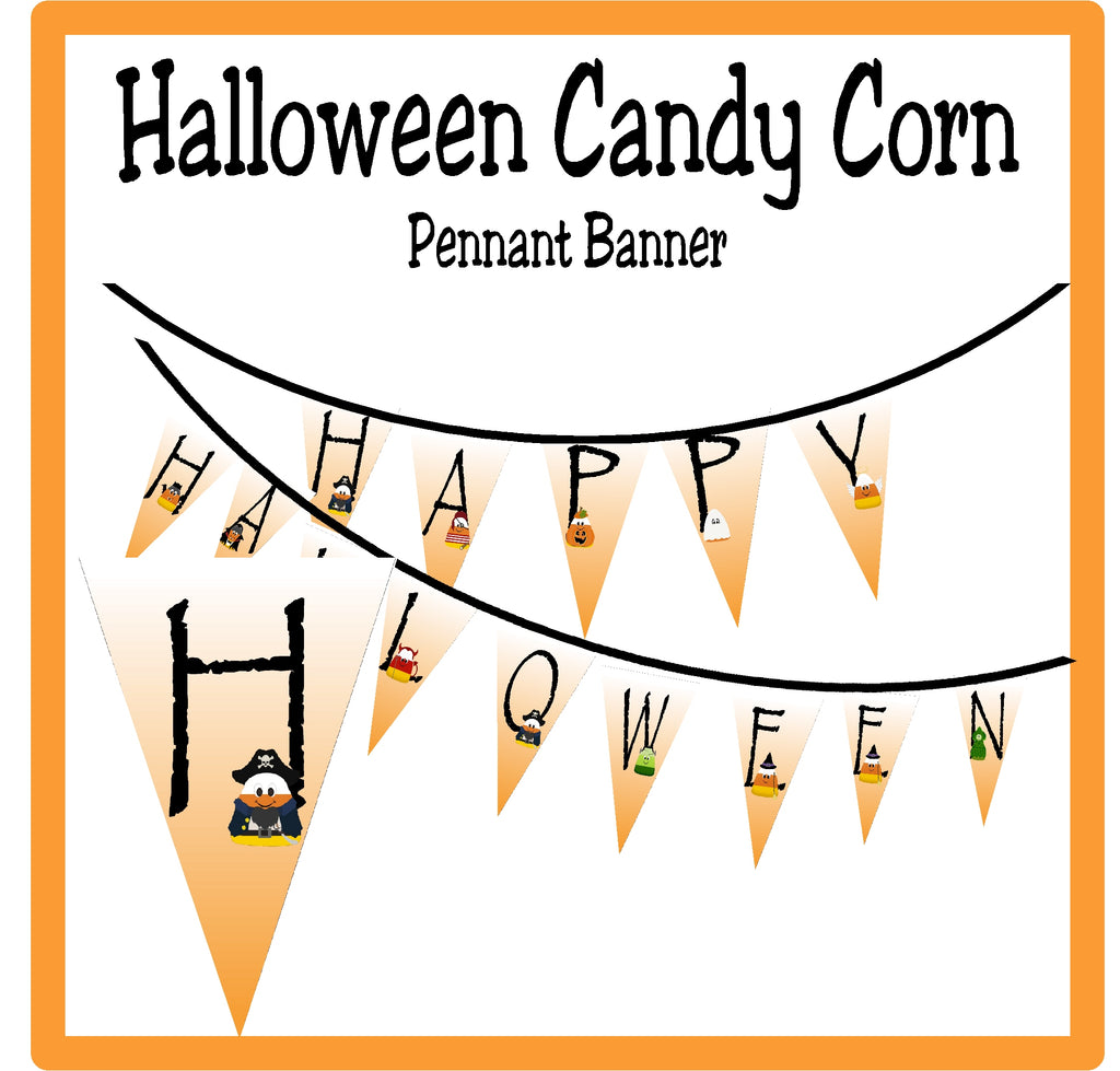 Candy Corn Pennant Banner Printable – DIY Party Mom