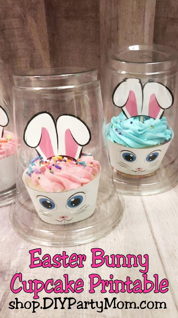 Easter Bunny Cupcake Wrapper and Cupcake Topper Printable – DIY Party Mom