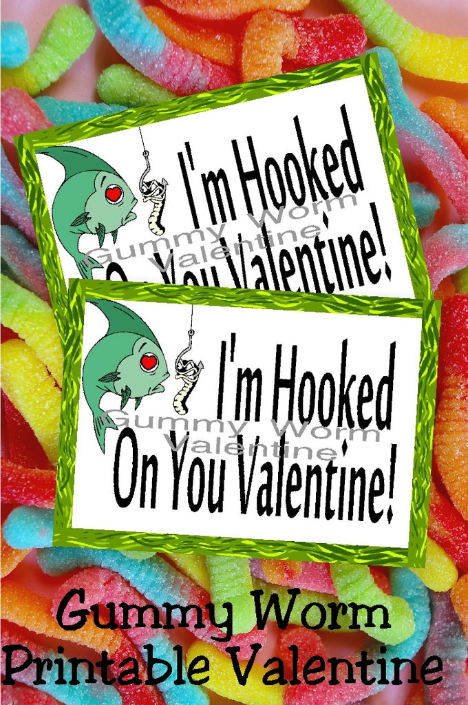 Hooked on You Printable Valentine Bag Topper – DIY Party Mom