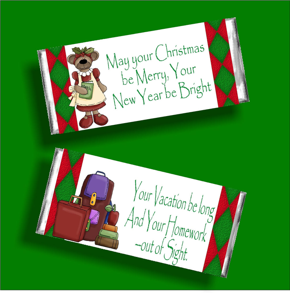 Merry Christmas Teacher Candy Bar Wrapper Printable – DIY Party Mom