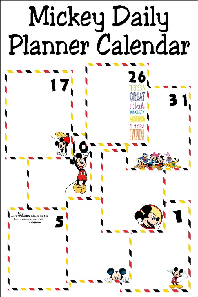 Mickey Daily Planner Calendar – DIY Party Mom