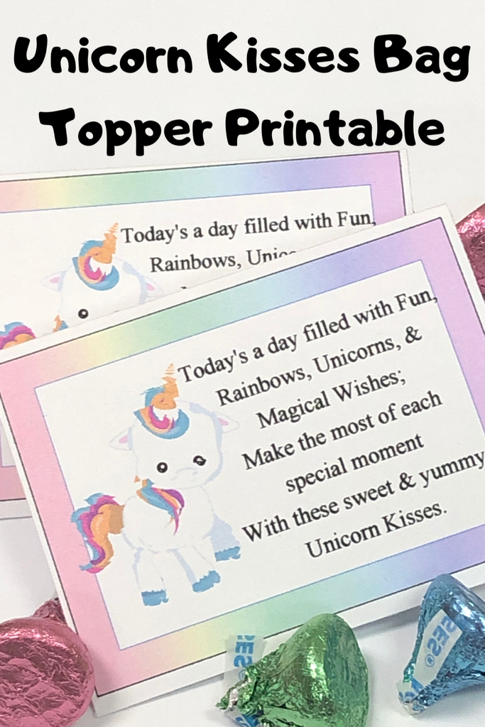 Unicorn Kisses Bag Topper – DIY Party Mom