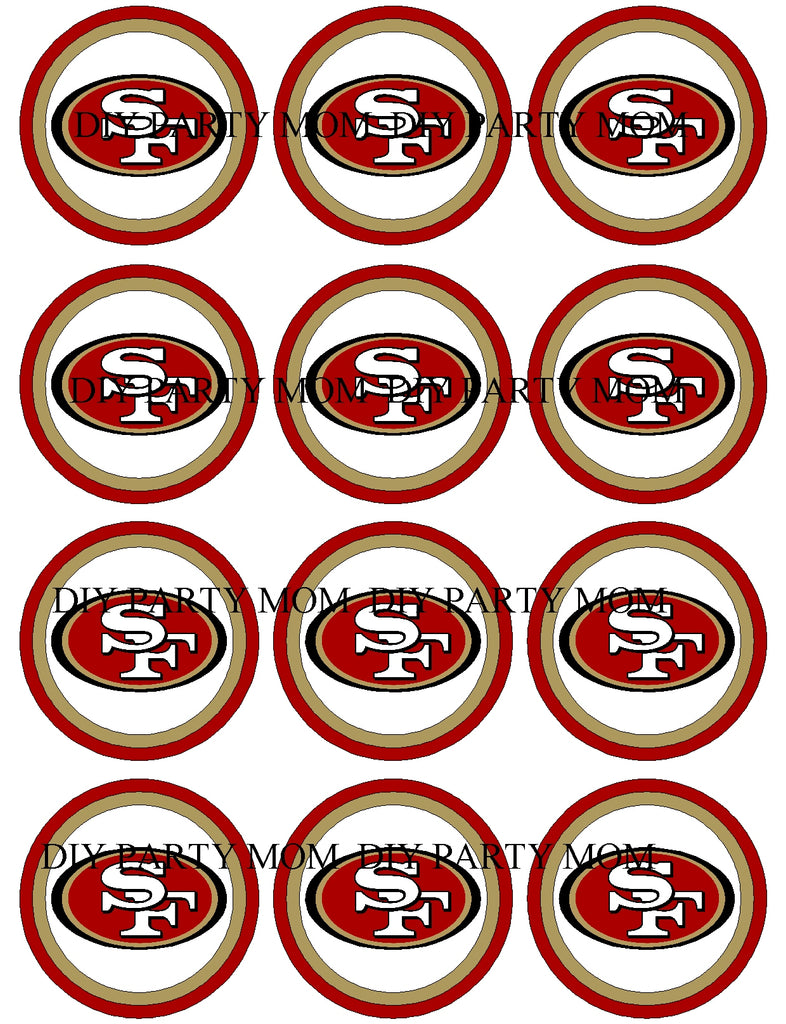 49ers Cupcake Topper Printable – DIY Party Mom