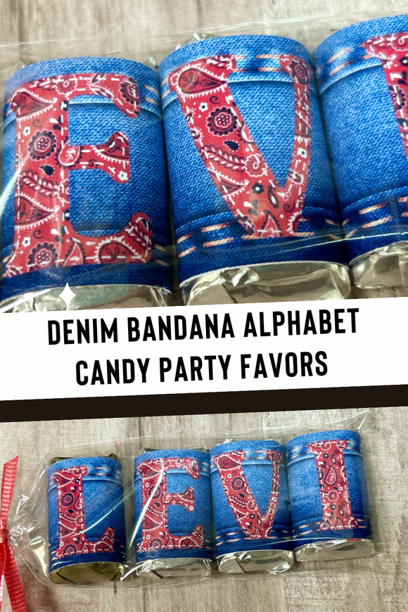 Cowboy Red Bandana Alphabet Hershey Candy Bar Wrapper Printable – DIY ...