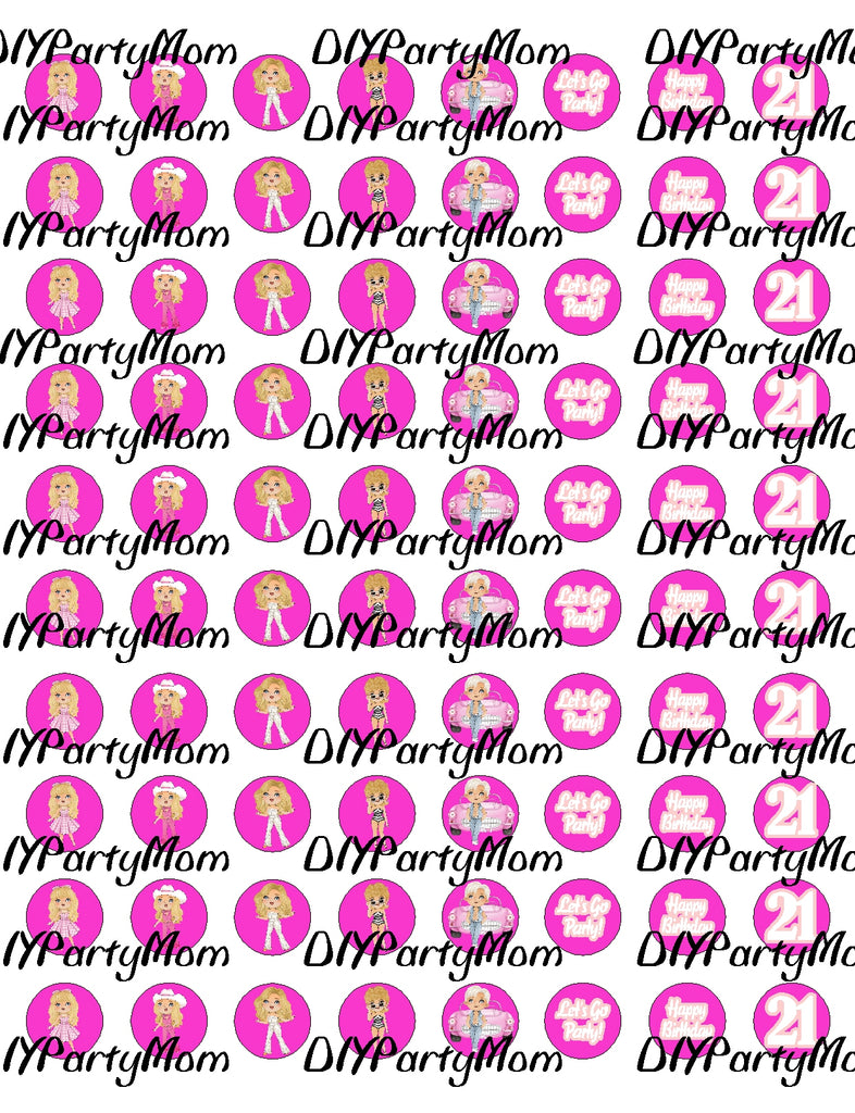 Barbie Birthday Hershey Kiss Labels Ages 1-16, 18, 21 – DIY Party Mom