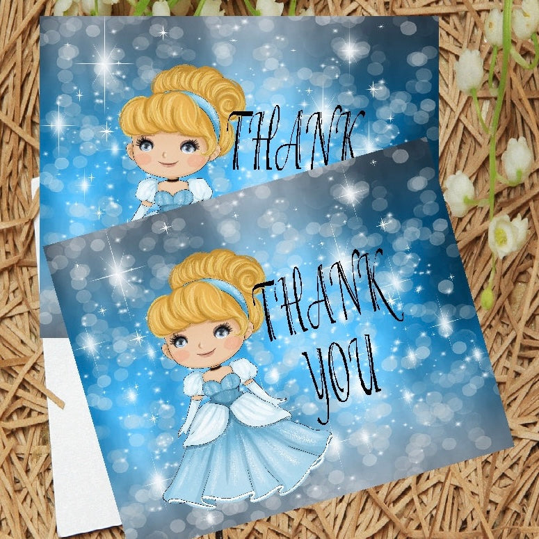 Cinderella Thank You Printable Note Cards – DIY Party Mom