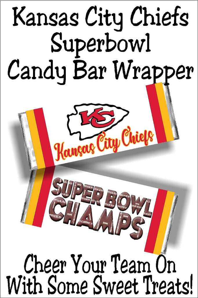 Kansas City Chiefs Super Bowl Candy Bar Wrapper Printable – DIY Party Mom