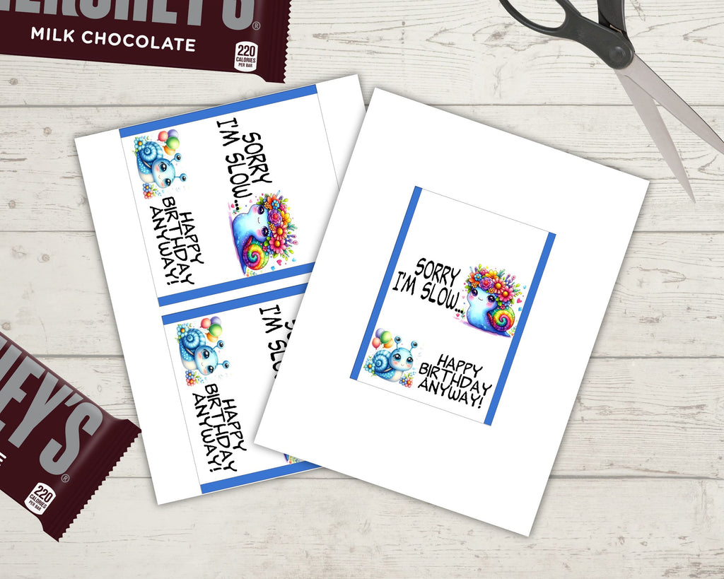 Snail Belated Birthday Candy Bar Wrapper Card Printable – DIY Party Mom