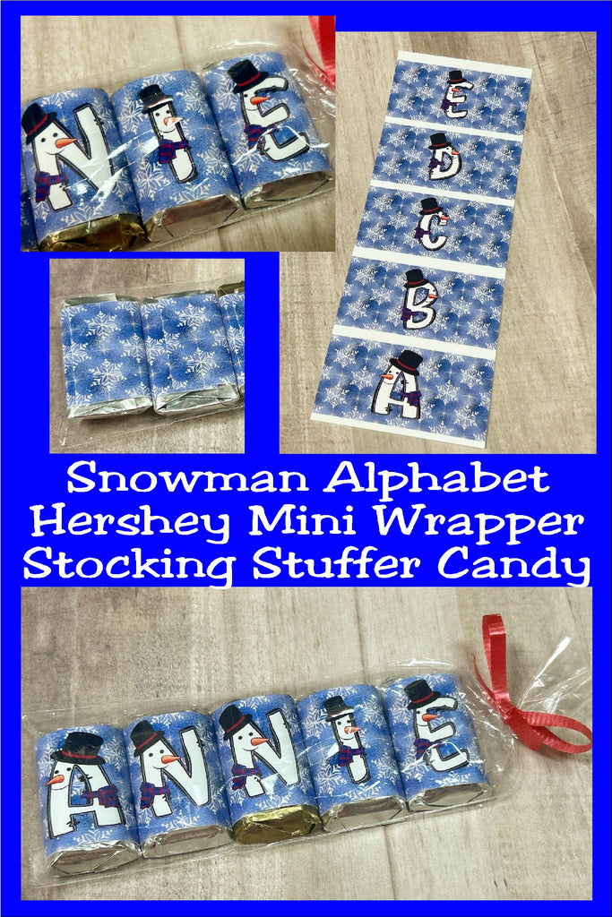 Christmas Snowman Hershey Candy Bar Wrapper Stocking Stuffer Printable ...