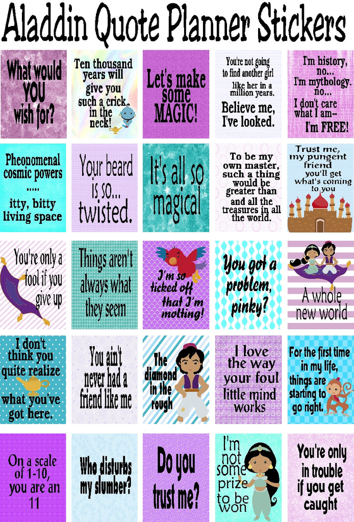 Aladdin Quote Planner Stickers – DIY Party Mom