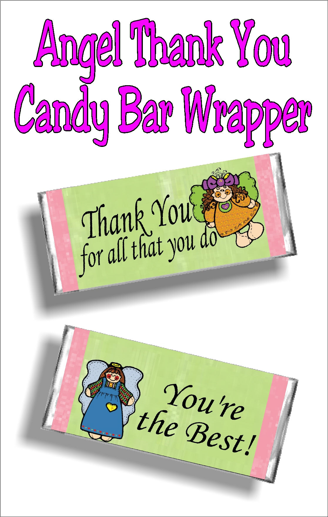 Angel Thank You Candy Bar Wrapper – DIY Party Mom