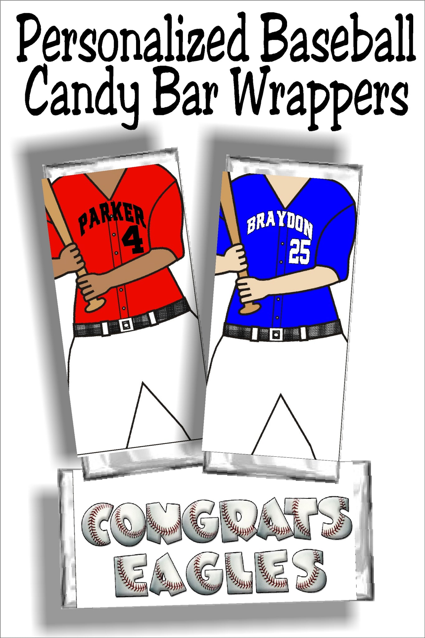 Baseball Personalized Candy Bar Wrapper – DIY Party Mom