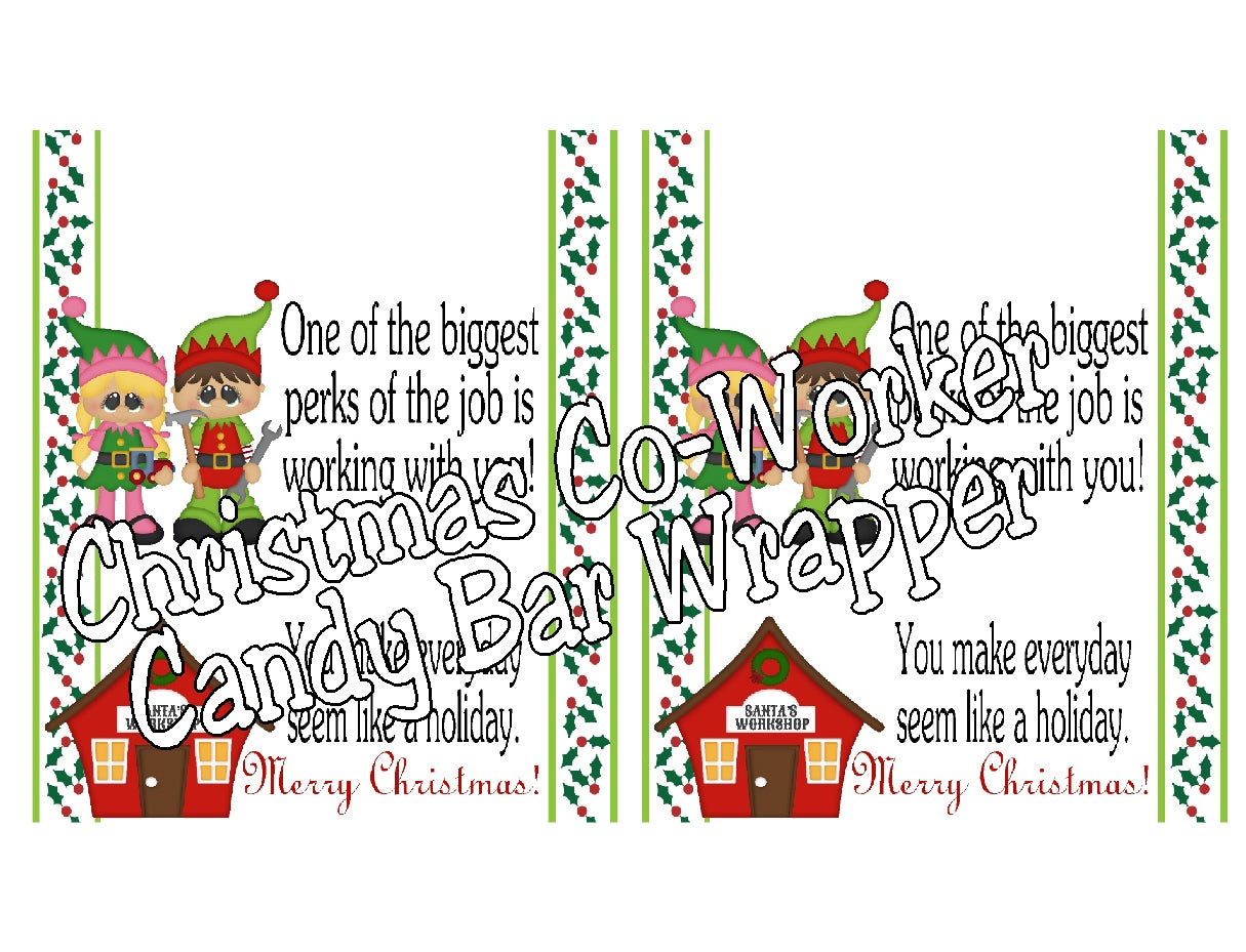Christmas Co-Worker Candy Bar Wrapper Printable – DIY Party Mom