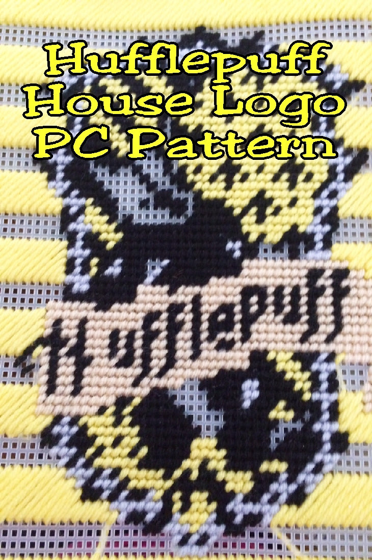Hufflepuff House Logo Plastic Canvas Pattern – DIY Party Mom