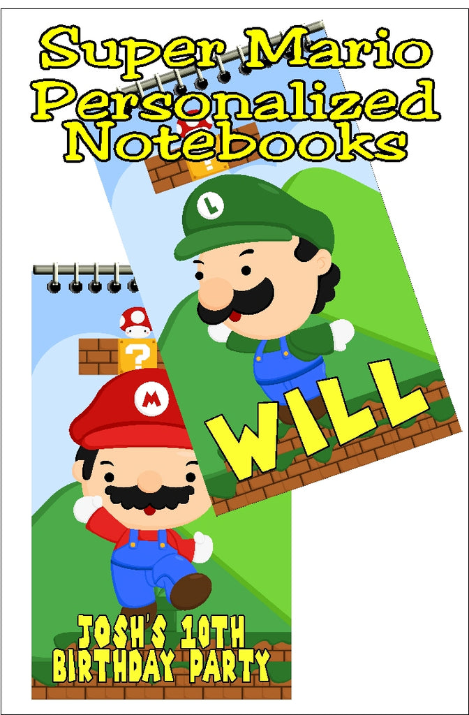 Super Mario Personalized Mini Notebooks – DIY Party Mom