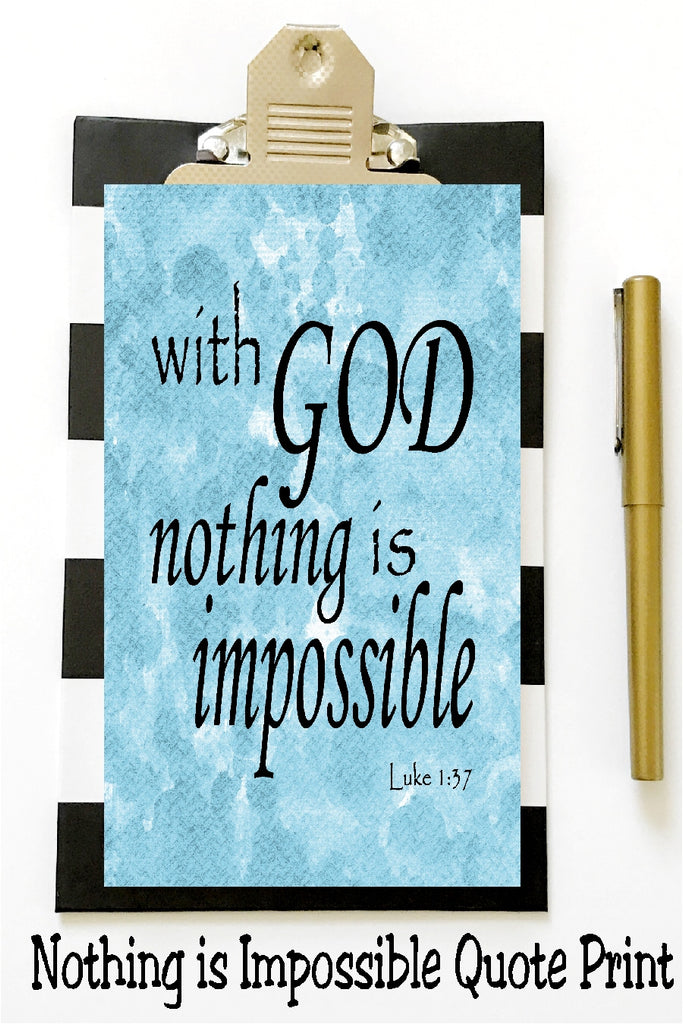 With God Nothing is Impossible Print – DIY Party Mom