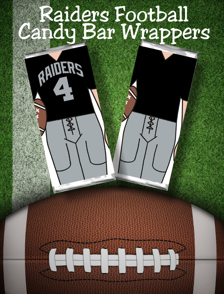 Raiders Football Candy Bar Wrapper – DIY Party Mom