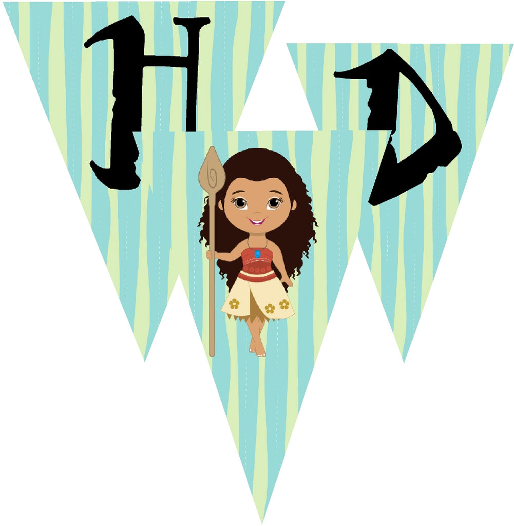 Moana Pennant Banner – DIY Party Mom