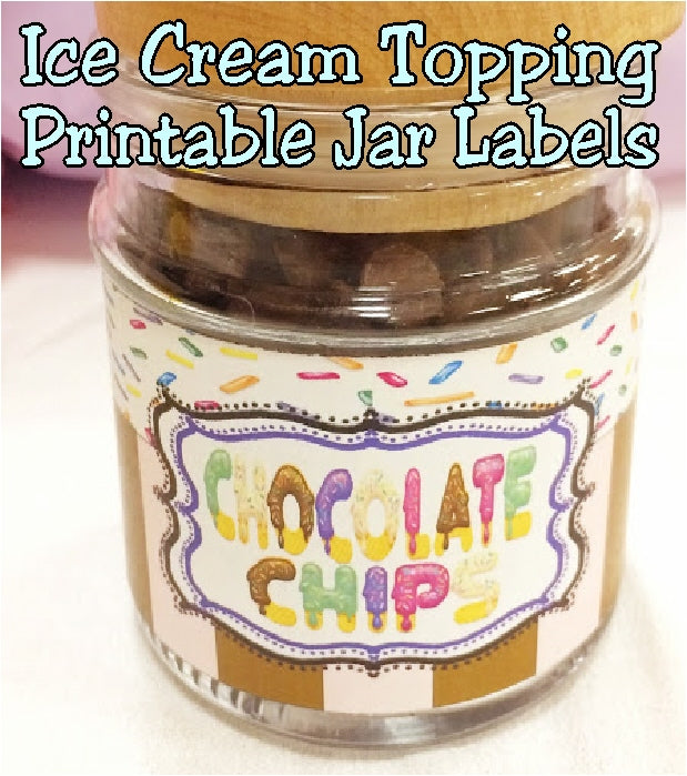 Sprinkles Ice Cream Topping Label Printables – DIY Party Mom