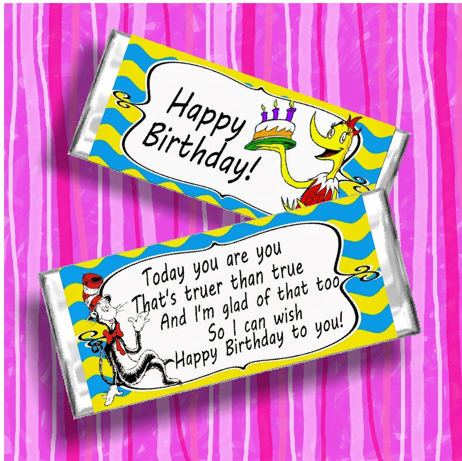 Dr Seuss Birthday Candy Bar Wrapper – DIY Party Mom