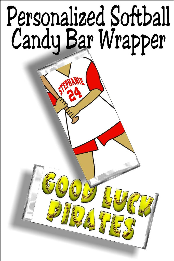 Softball Personalized Candy Bar Wrapper – DIY Party Mom