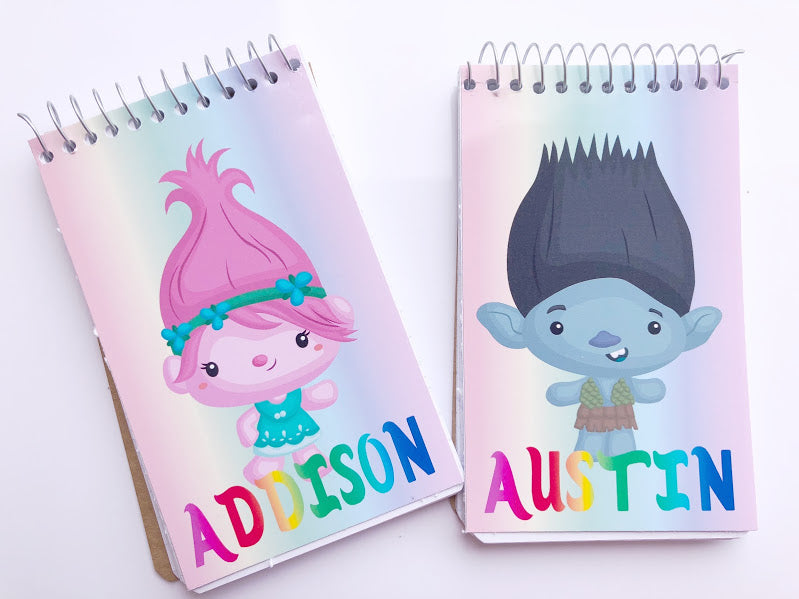 Trolls Personalized Mini Notebooks – DIY Party Mom