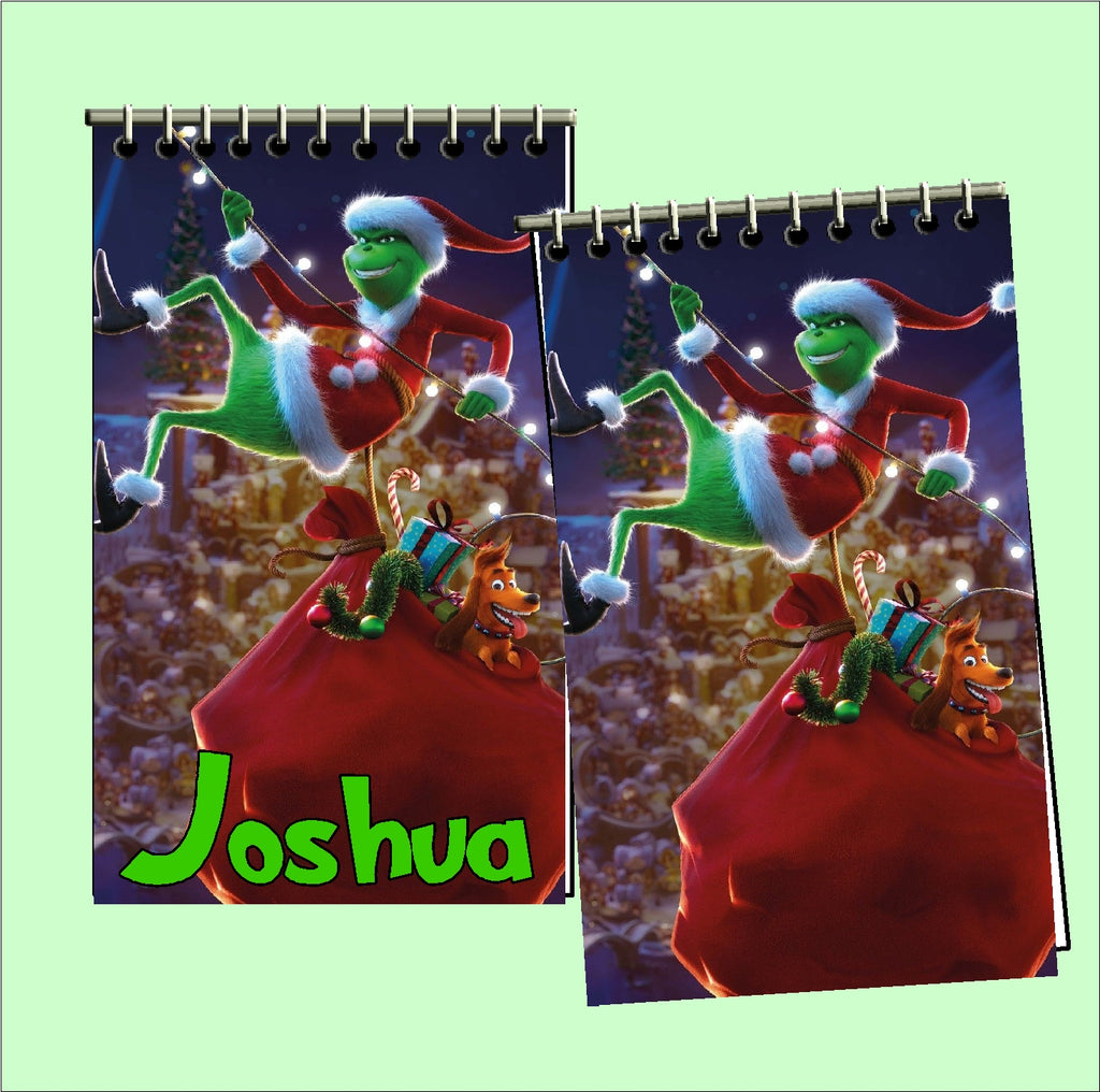 Christmas Grinch Personalized Stocking Stuffer Notebooks – DIY Party Mom