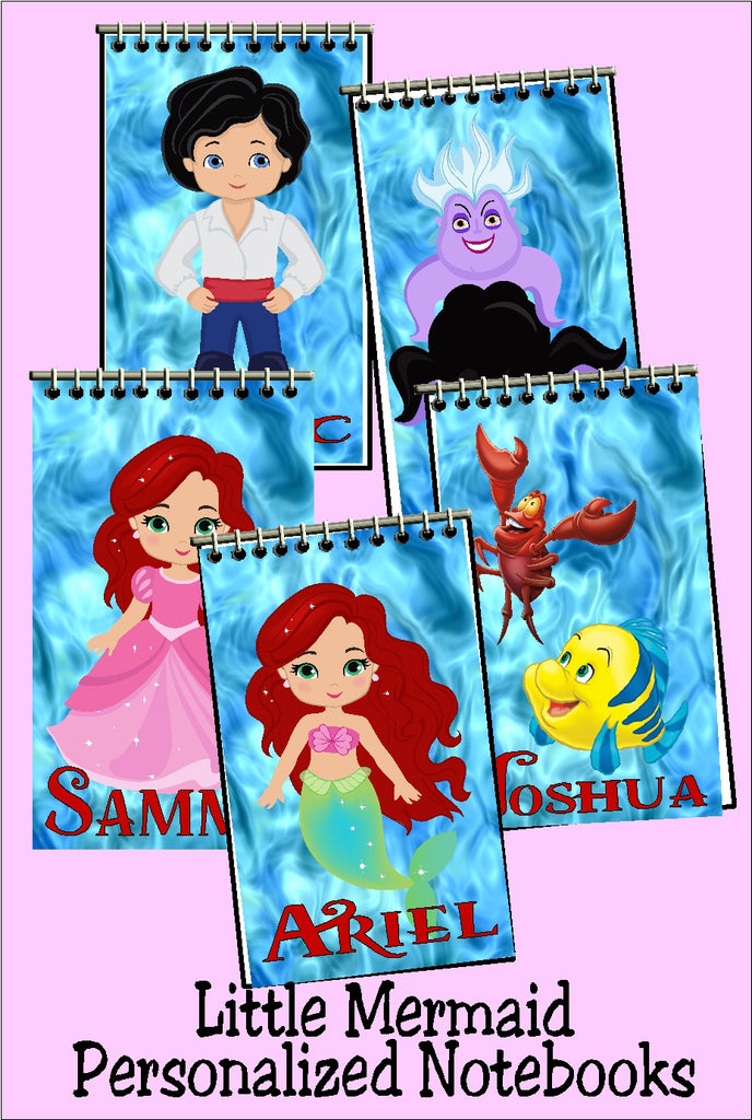 Little Mermaid Personalized Notebooks – DIY Party Mom